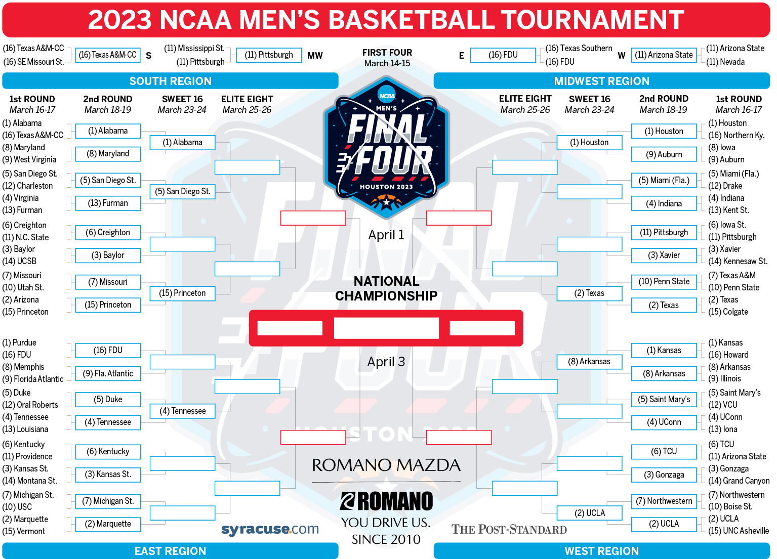 Ncaa Basketball Tournament 2024 Printable Schedule Bria Juliana